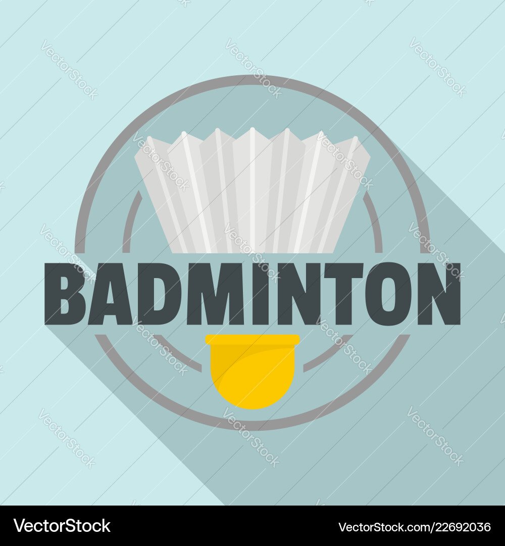 Badminton target logo flat style Royalty Free Vector Image