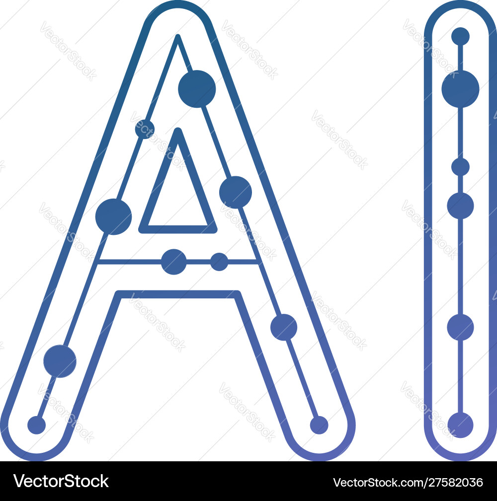 Capital letters ai - artificial intelligence Vector Image