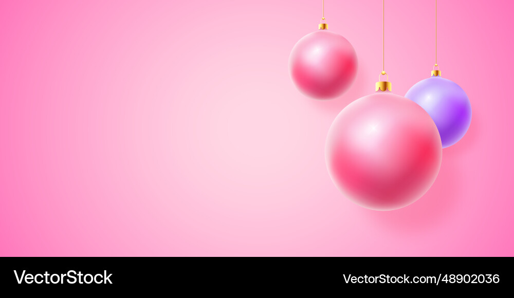 Christmas pink baubles on hot background Vector Image