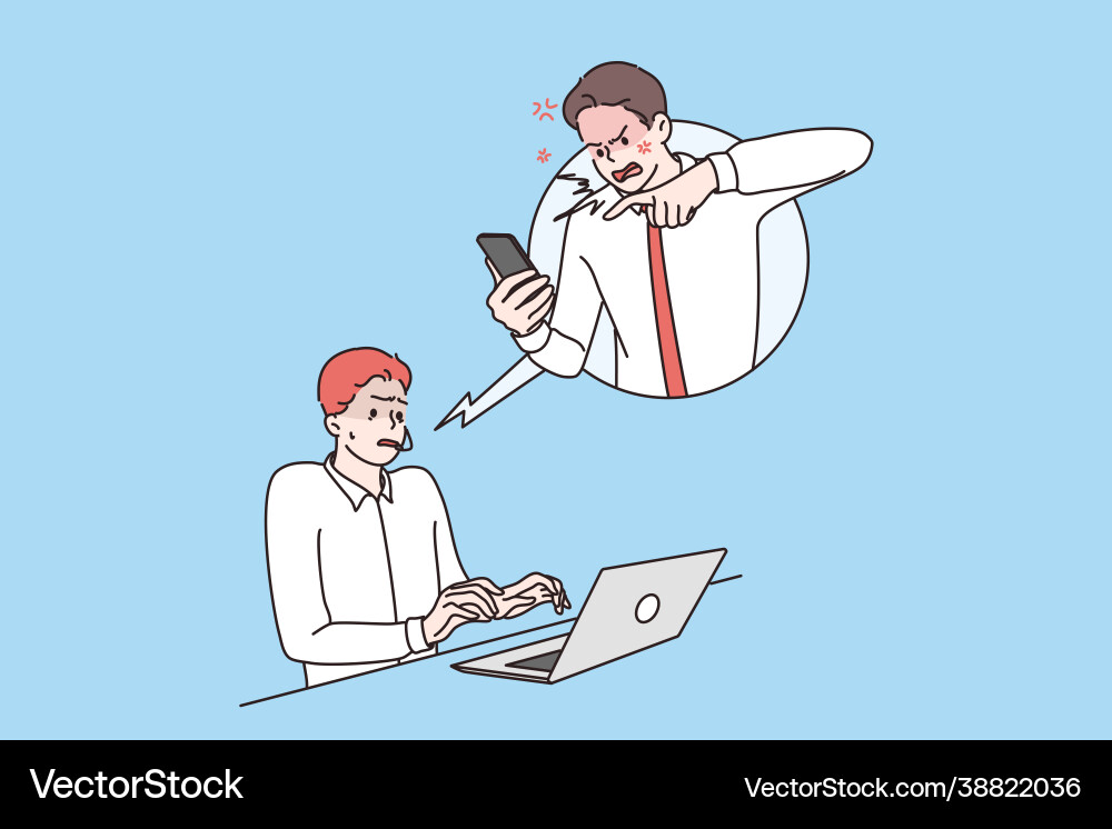 Communication with client at work concept Vector Image