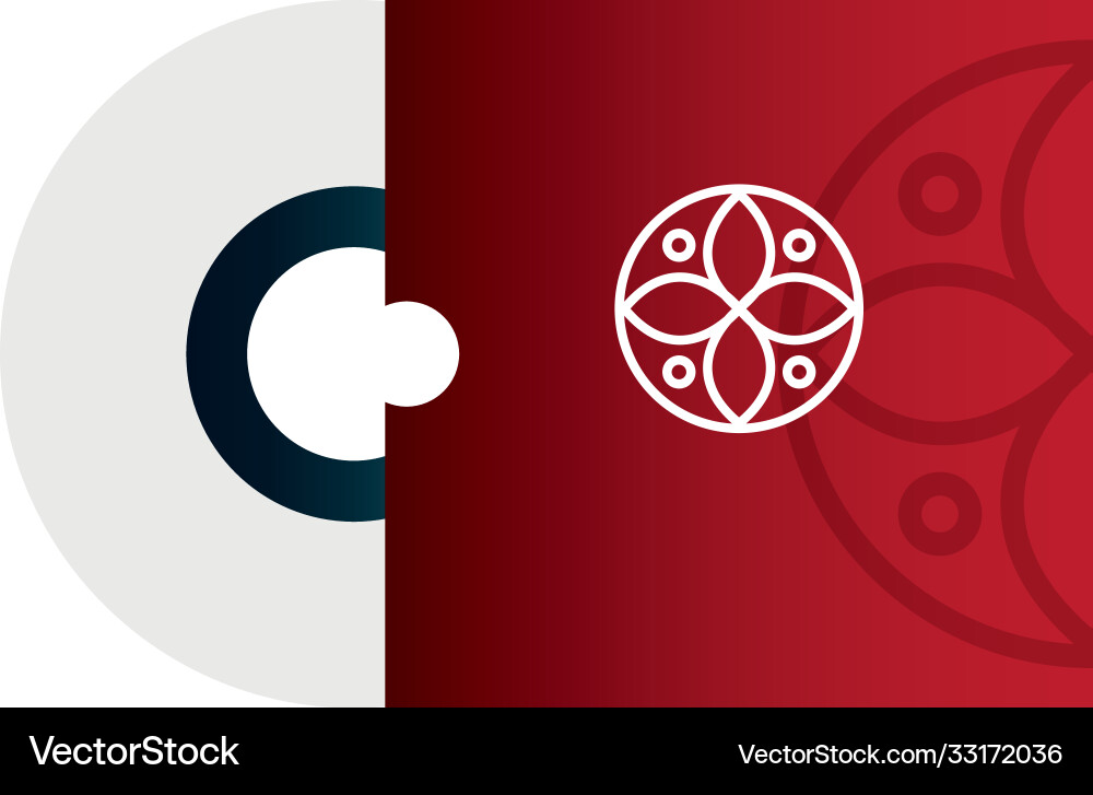 Compact disc red color mockup with white sign Vector Image