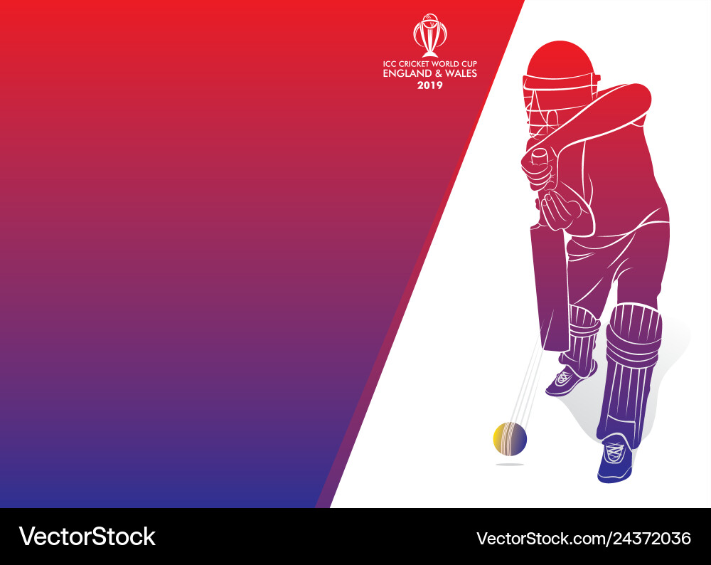 Cricket player poster design Royalty Free Vector Image