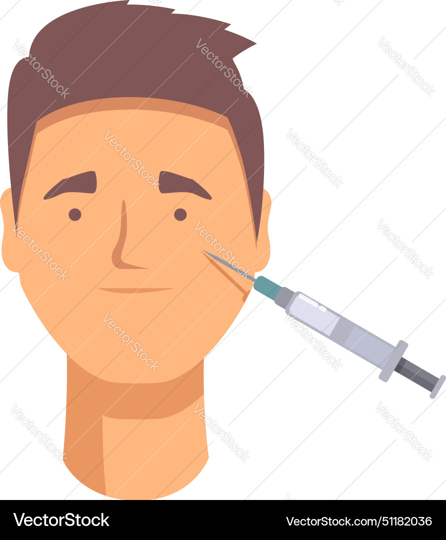 Cure face injection icon cartoon Royalty Free Vector Image