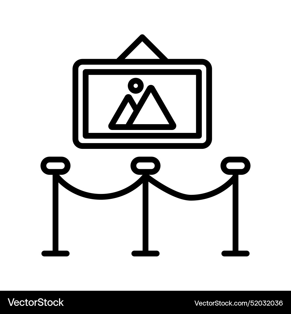 Exhibit icon linear logo mark in black and white Vector Image