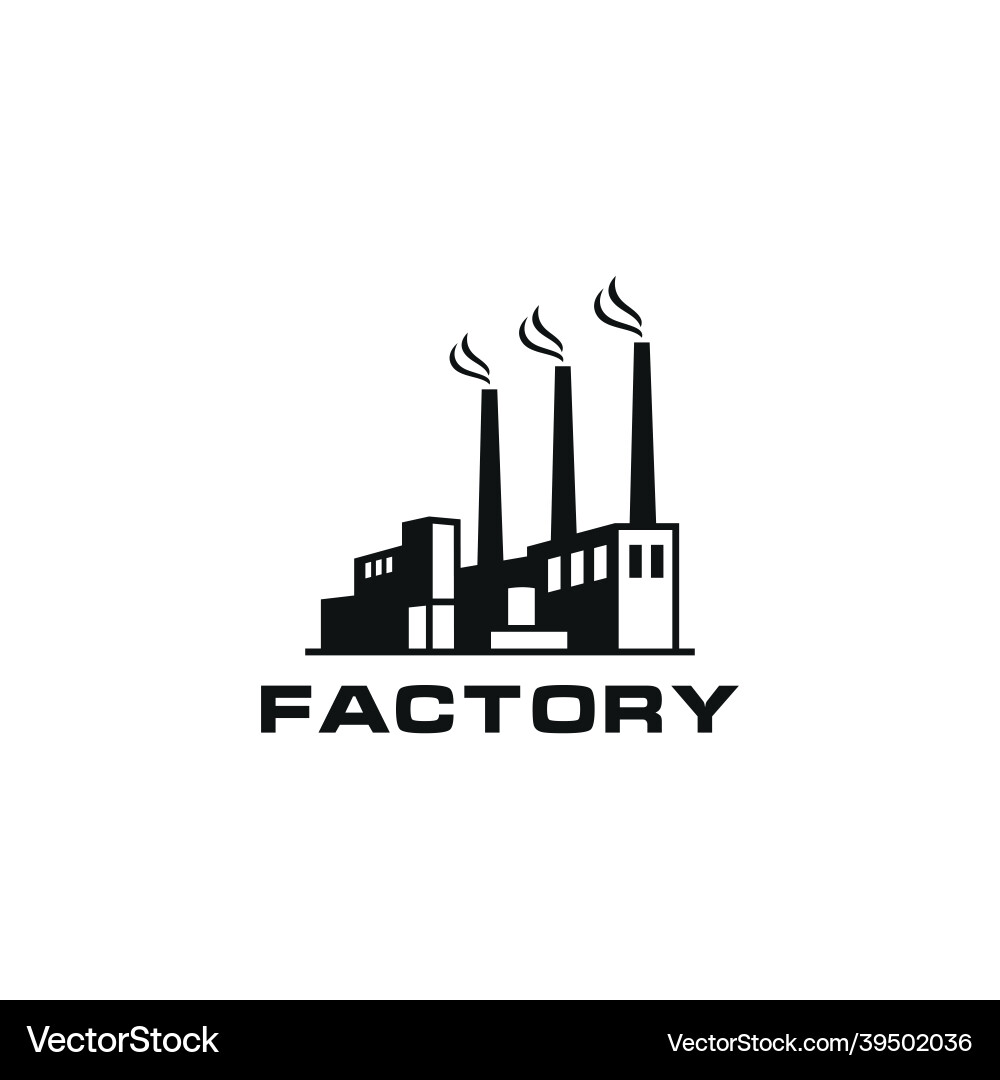 Factory building logo design modern industrial Vector Image