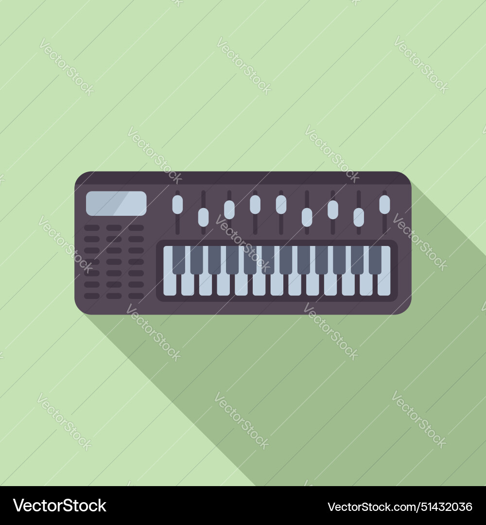 Flat design of electronic keyboard Royalty Free Vector Image