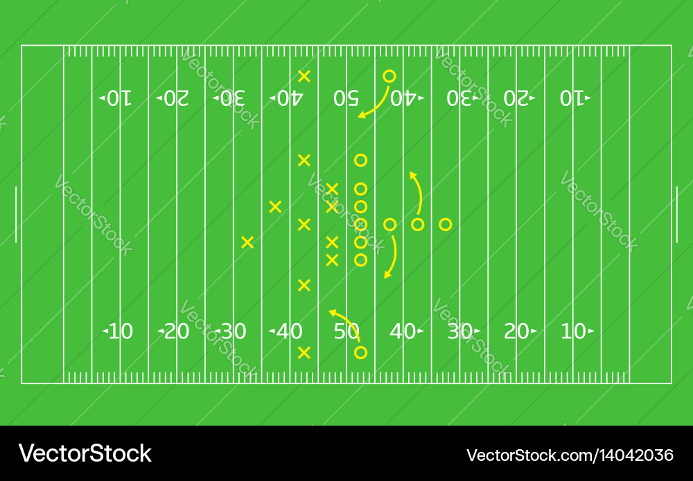 Football Field Strategy Plan Royalty Free Vector Image