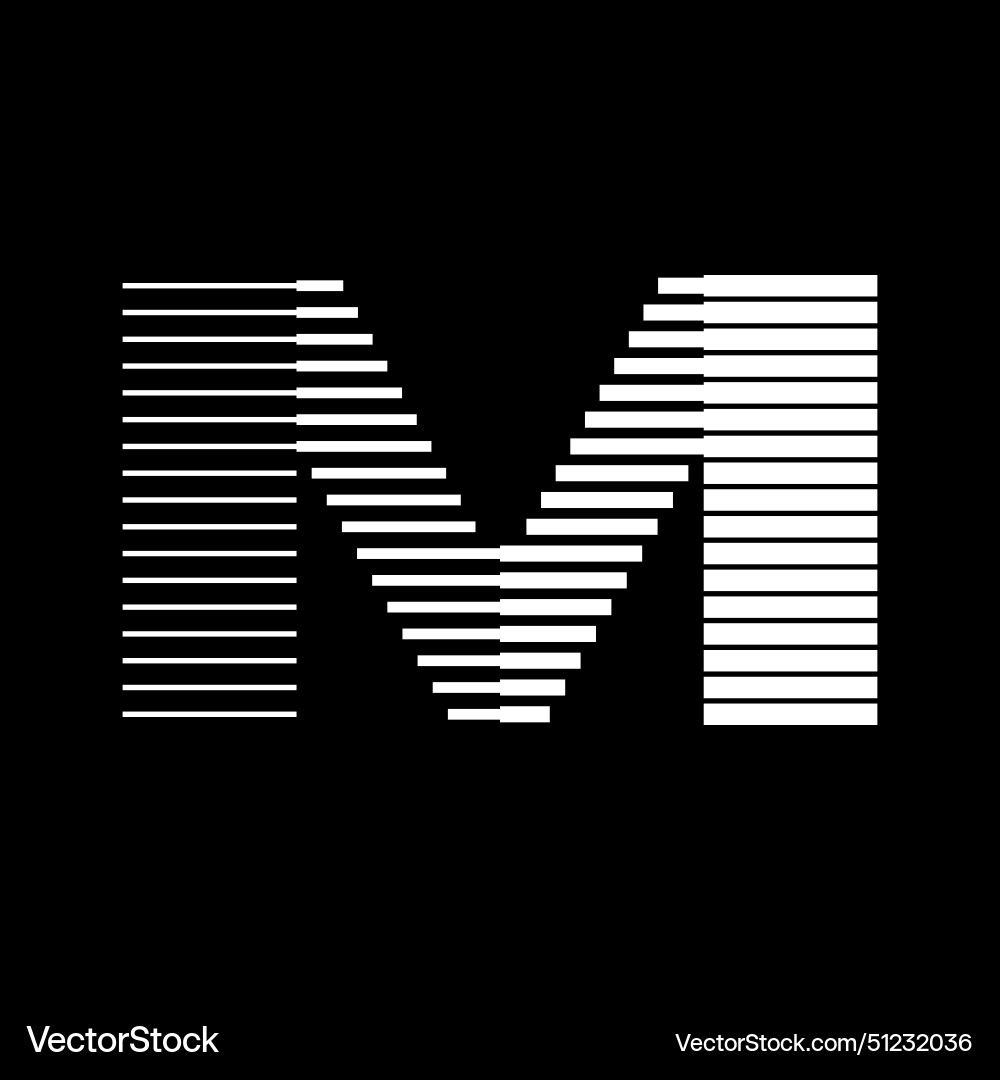 M letter lines logo icon Royalty Free Vector Image