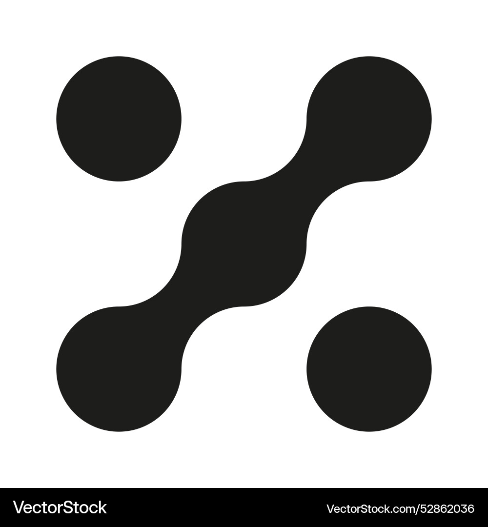 Metaball logo connected dots icon Royalty Free Vector Image