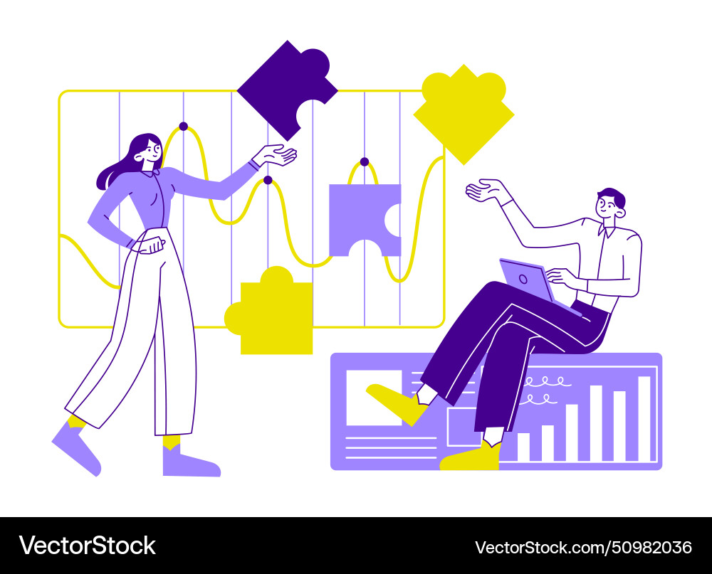 People searching for creative solutions teamwork Vector Image