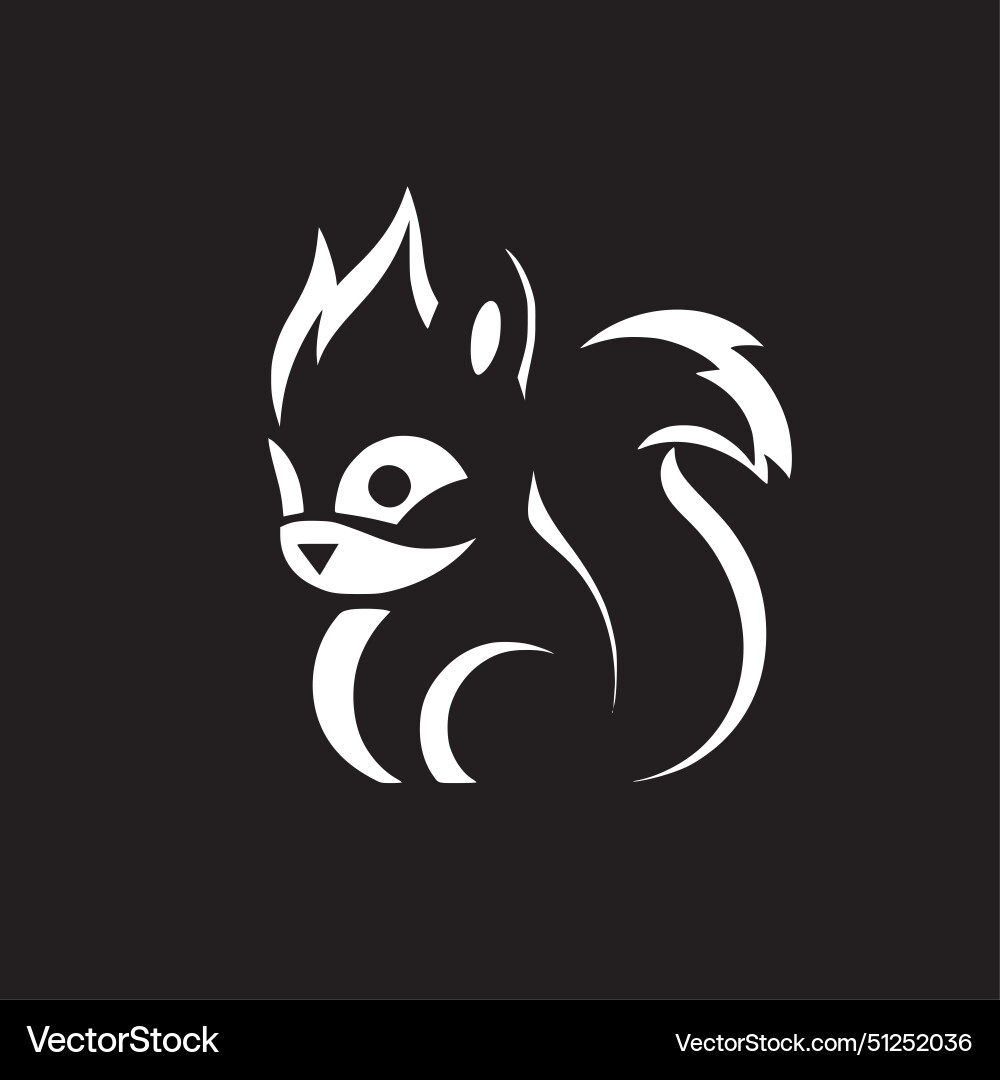Squirrel - black and white isolated icon Vector Image