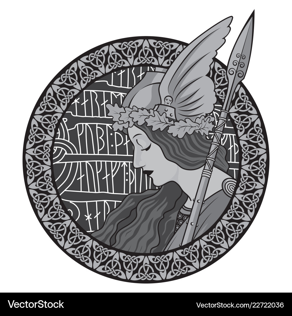 Valkyrie in Norse Mythology Royalty Free Vector Image