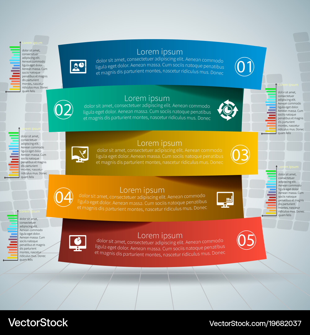 Abstract 3d paper infographics Royalty Free Vector Image