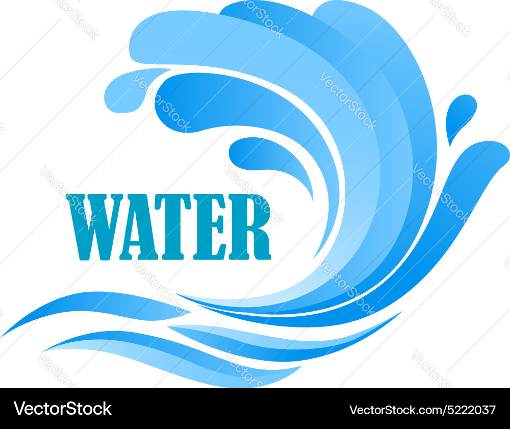 Blue Water Wave Splash Royalty Free Vector Image