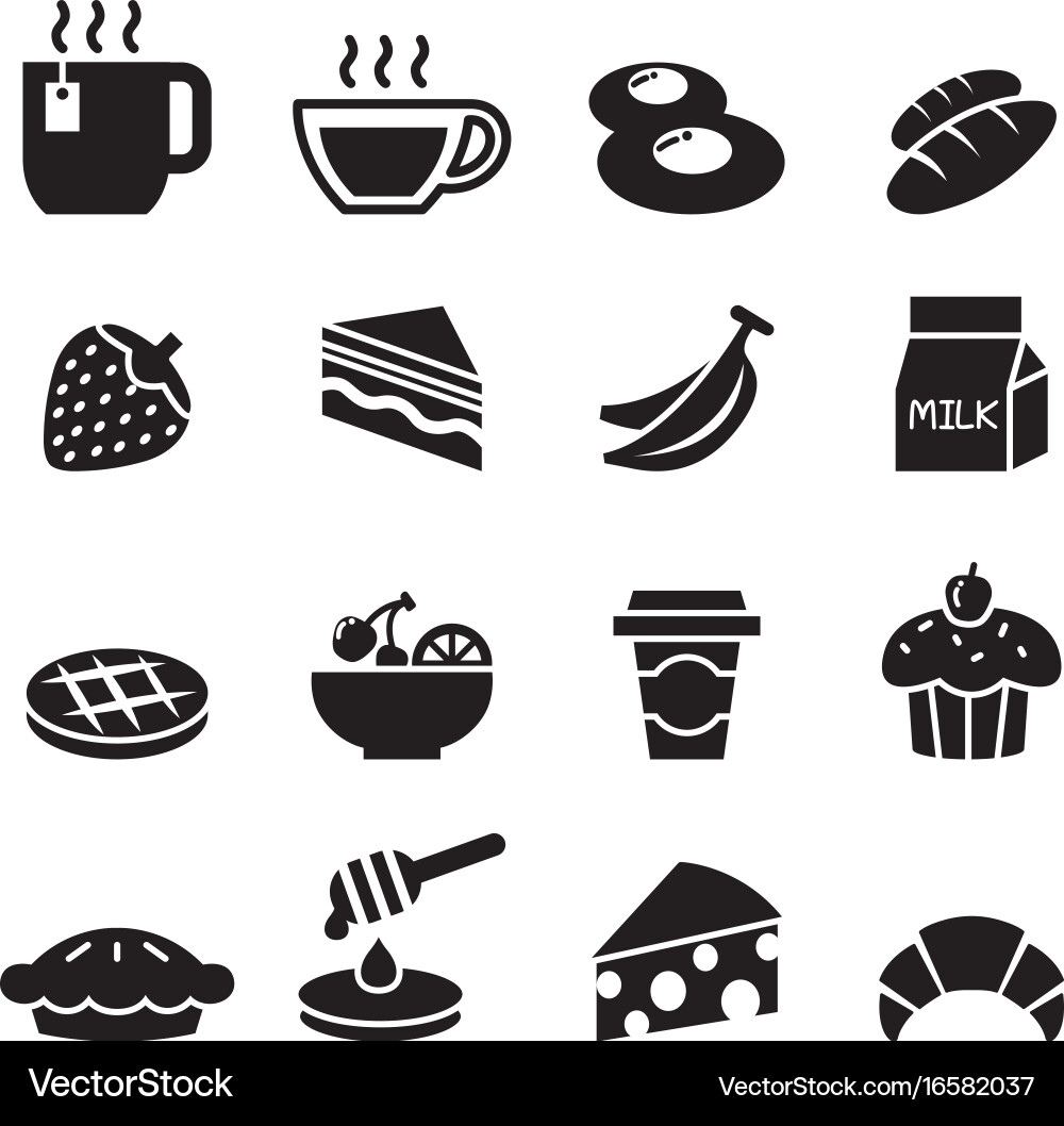Breakfast icon set 2 Royalty Free Vector Image