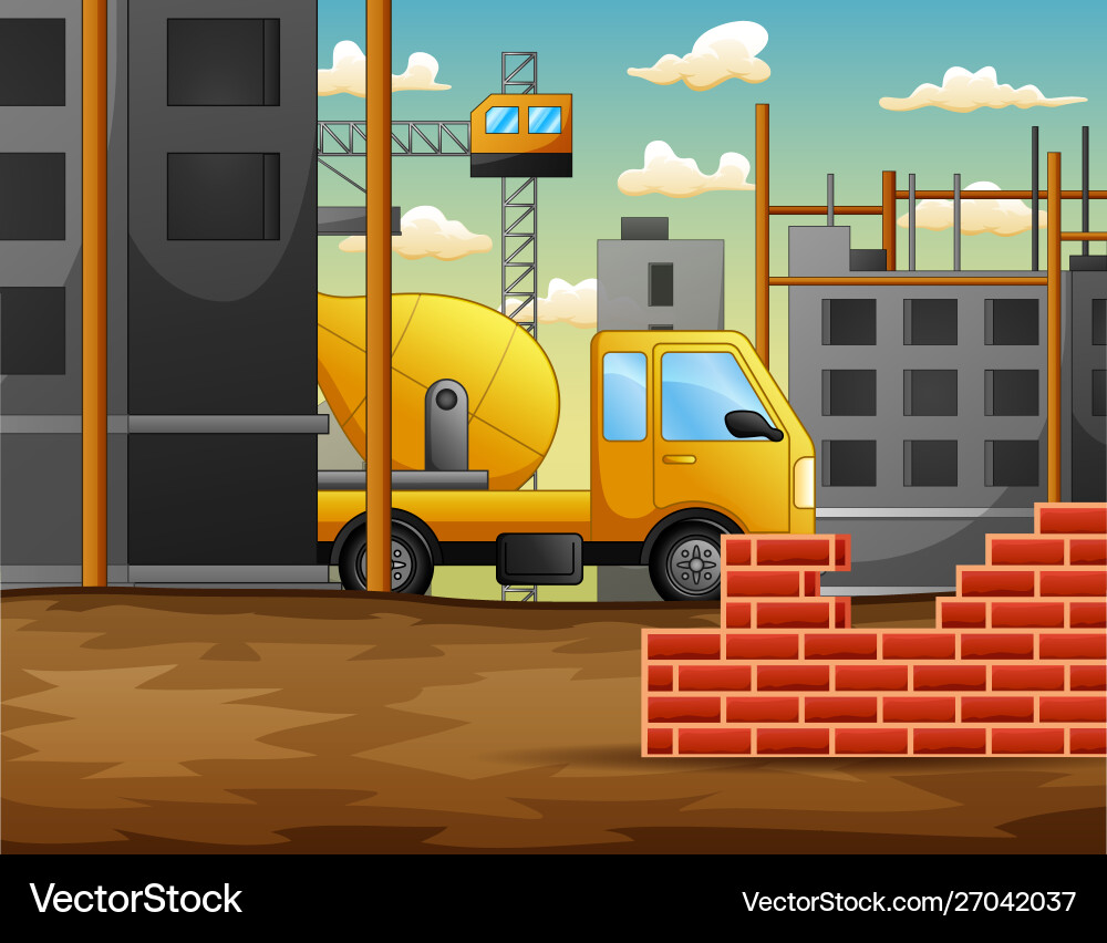 Building site work process under construction Vector Image