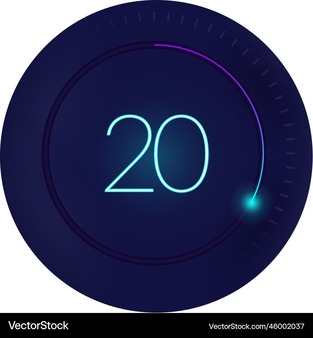 Countdown 20 seconds composition Royalty Free Vector Image