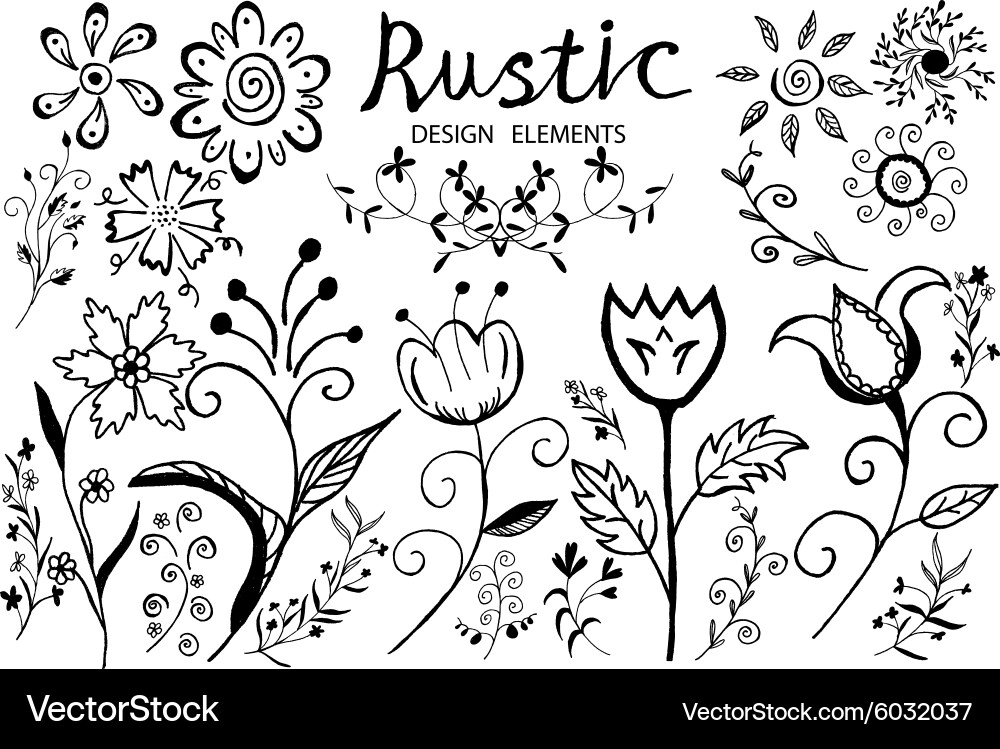 Doodle flower Royalty Free Vector Image - VectorStock
