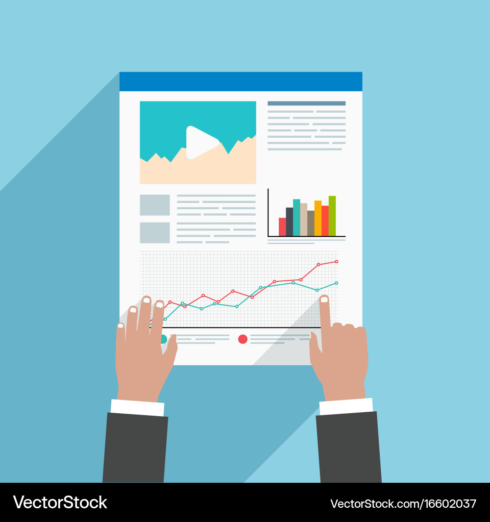 Flat concept by using of business strategy Vector Image