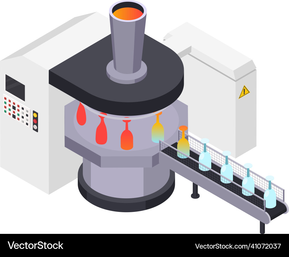 Glass production icon Royalty Free Vector Image