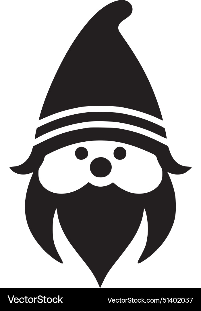 Gnome - minimalist and flat logo Royalty Free Vector Image