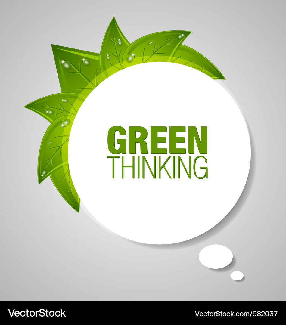 Green thinking bubble Royalty Free Vector Image