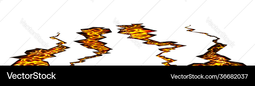 Ground cracks with lava molten magma Royalty Free Vector