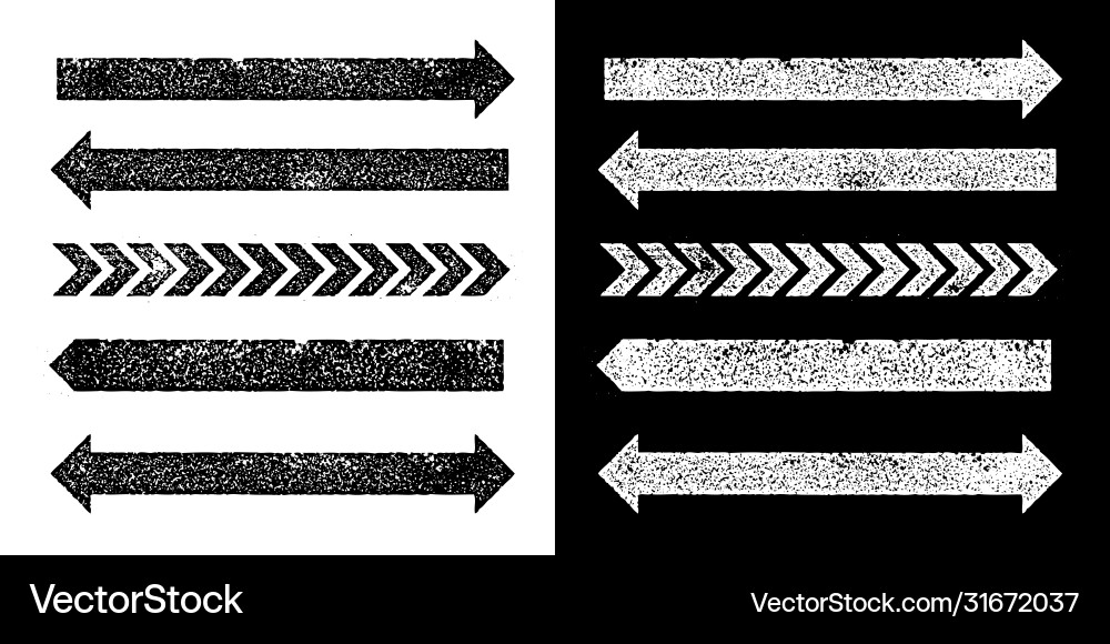 Grunge Arrow Textures - Black Royalty Free Vector Image
