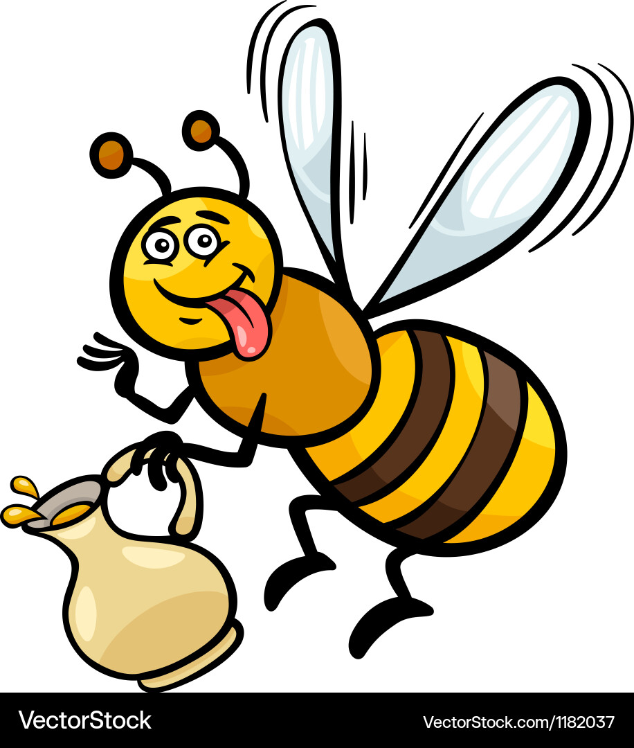 Honey bee insect cartoon Royalty Free Vector Image