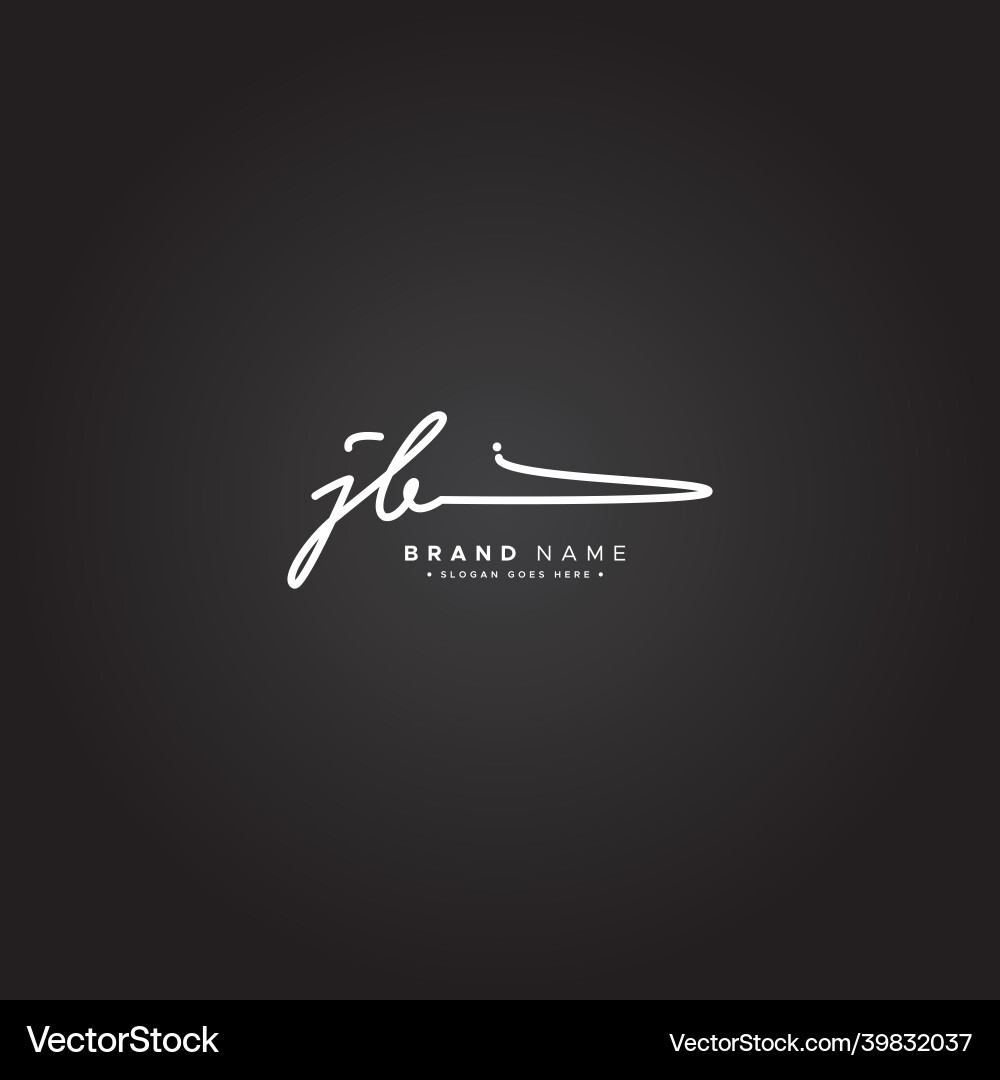 Initial letter jb logo handwritten signature Vector Image