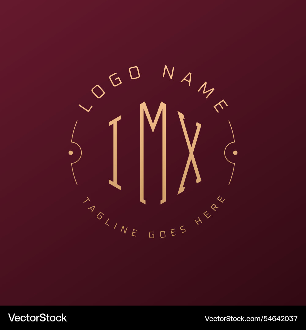 Luxury imx logo design elegant letter Royalty Free Vector