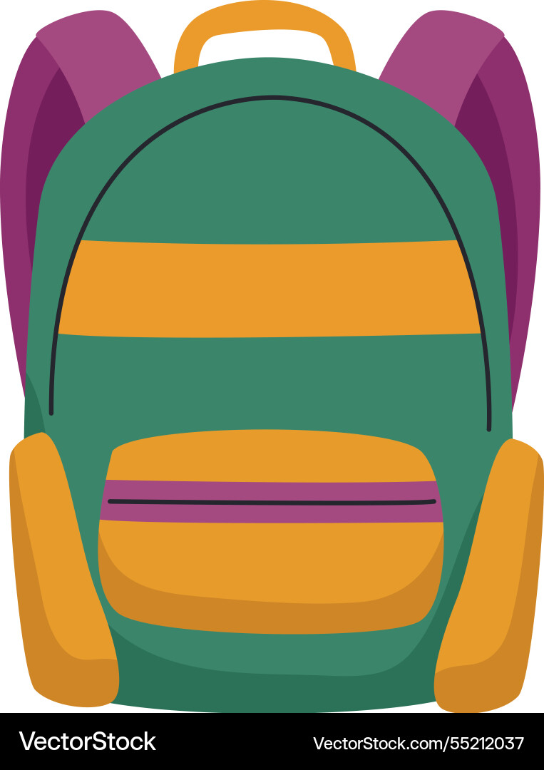 School backpack with supplies Royalty Free Vector Image