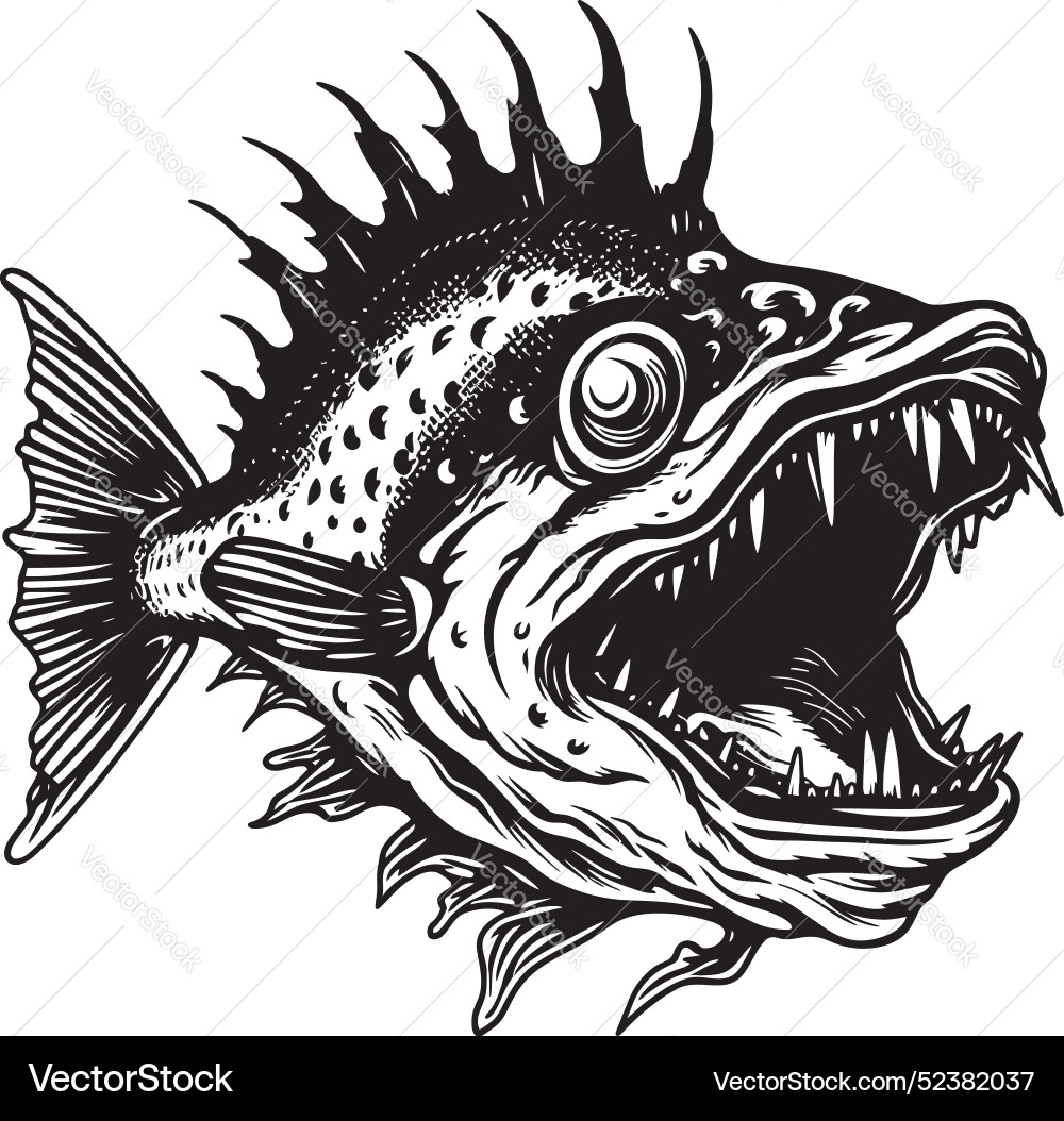 Venomous vortex evil angler fish design nefarious Vector Image