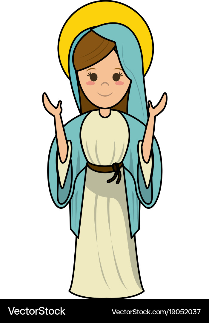 Virgin mary cartoon Royalty Free Vector Image - VectorStock