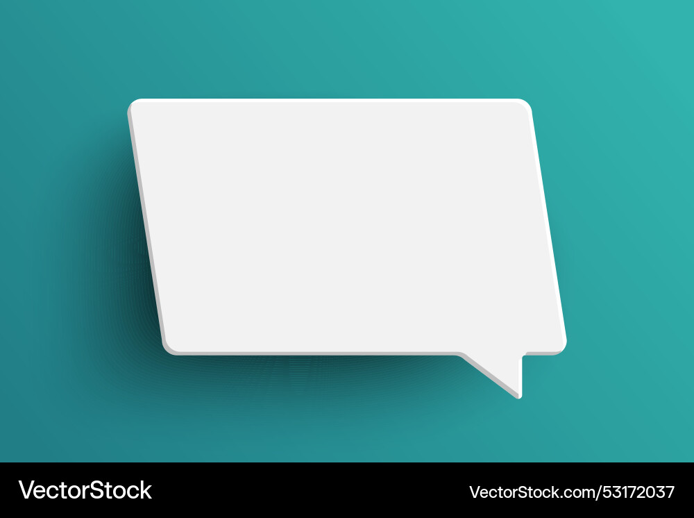 White rectangle speech bubble on green background Vector Image