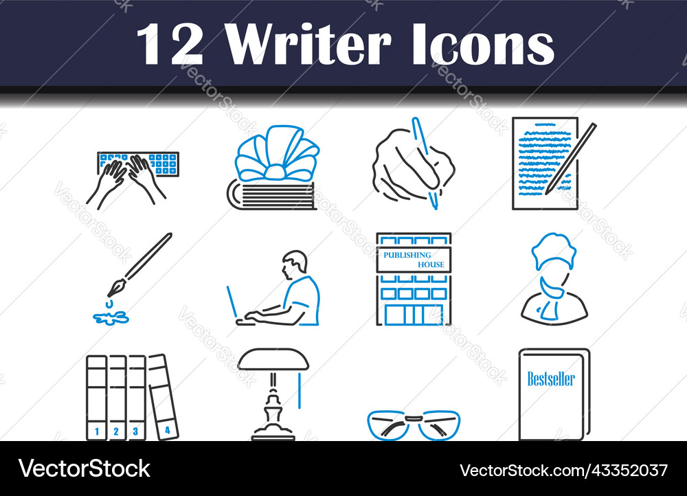 Writer icon set Royalty Free Vector Image - VectorStock