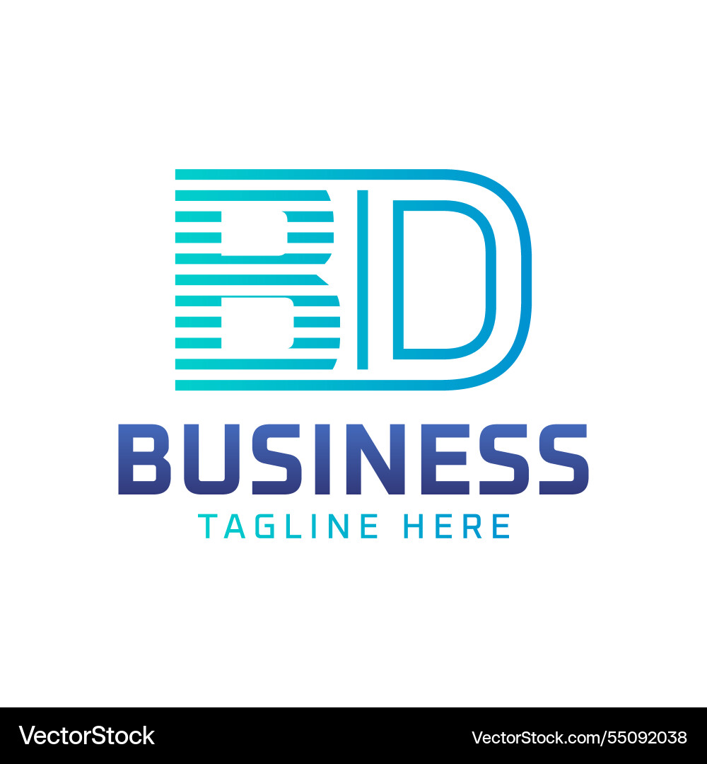 Bd logo design sleek modern letter Royalty Free Vector Image