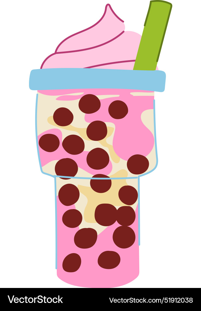Beverage bubble tea cartoon Royalty Free Vector Image