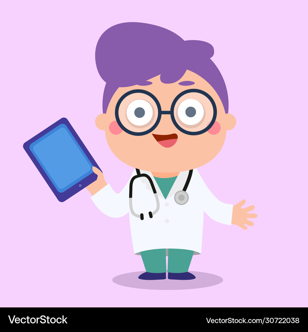 Doctor therapist cartoon Royalty Free Vector Image