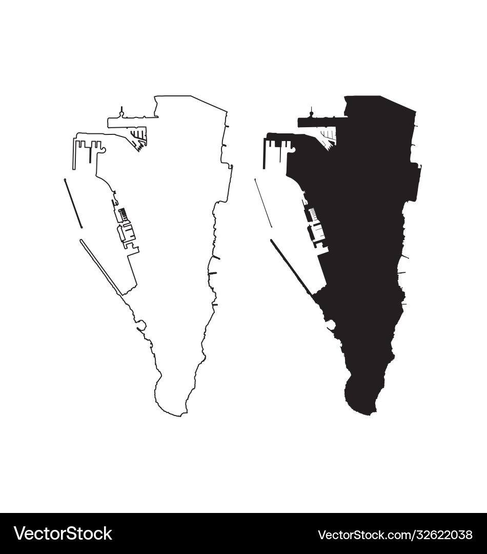 Gibraltar map Royalty Free Vector Image - VectorStock