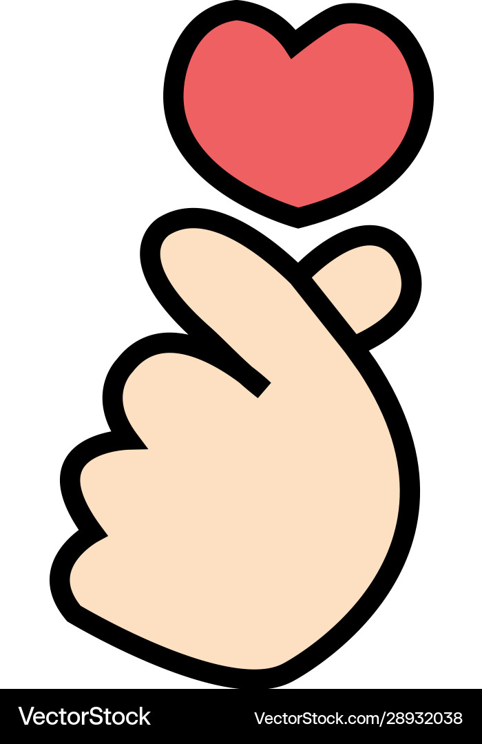 Hand making small heart sign Royalty Free Vector Image