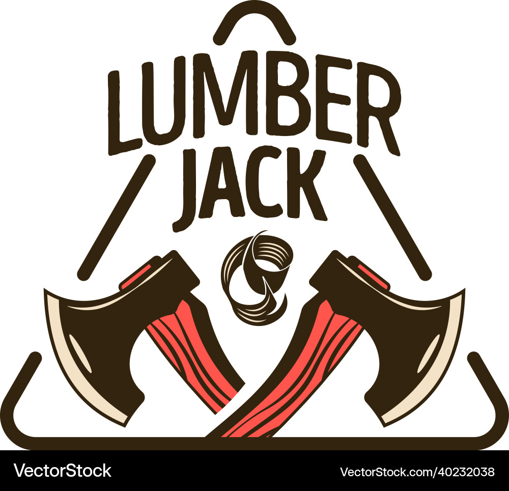 Lumber jack emblem composition Royalty Free Vector Image