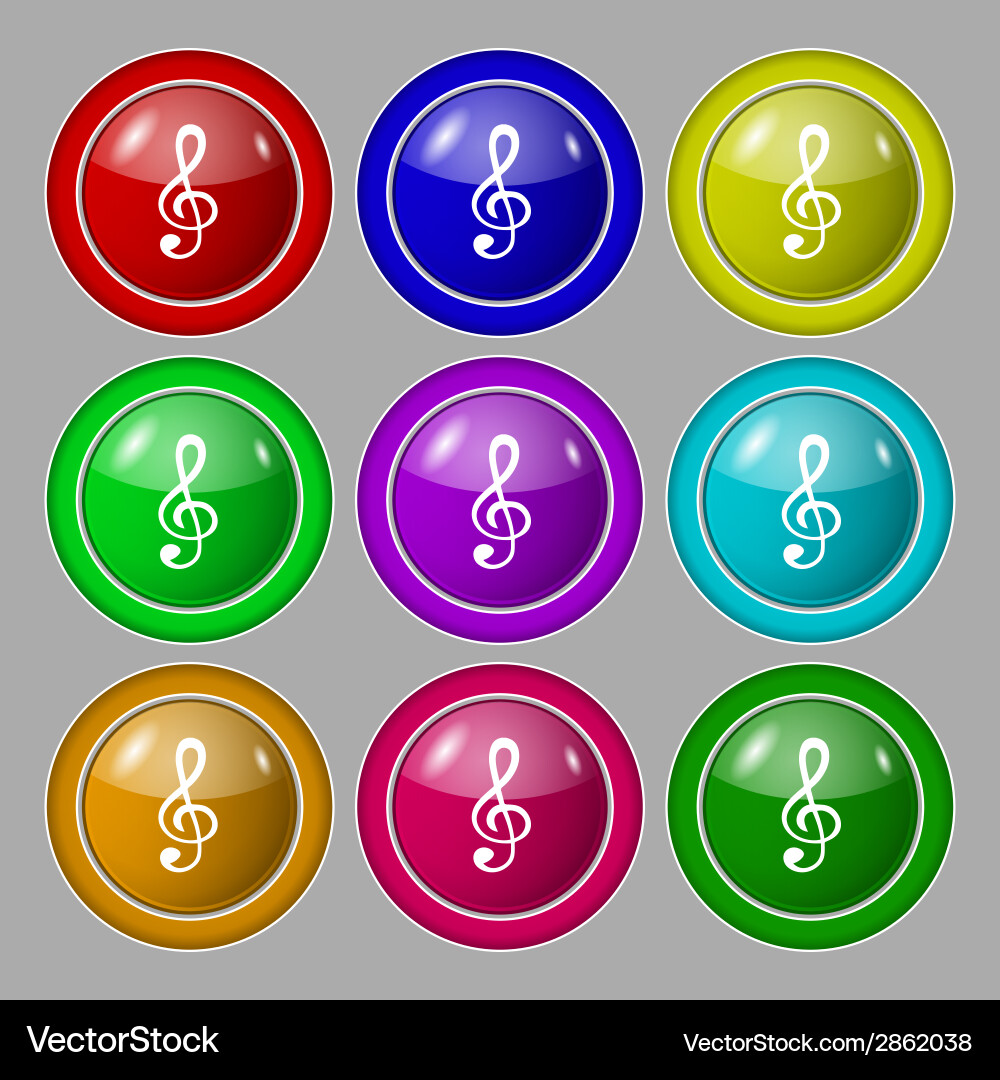 Music note sign icon musical symbol set colourful Vector Image