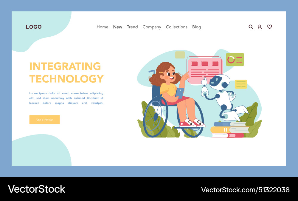 Technology & Education: Inclusive Learning Vector Image