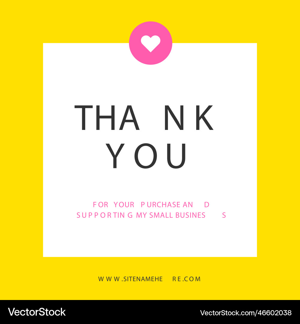 Thank You Support Business Card Royalty Free Vector Image