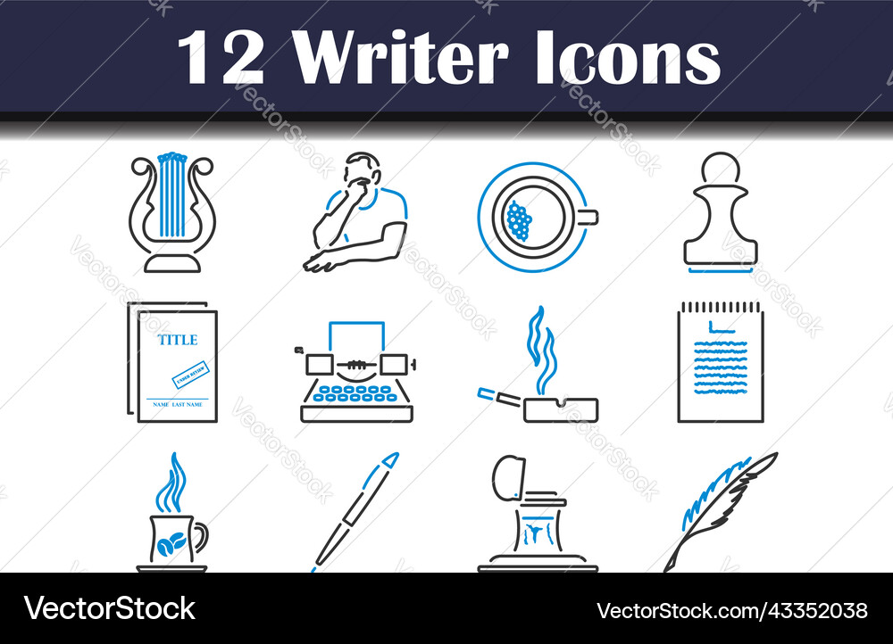 Writer icon set Royalty Free Vector Image - VectorStock