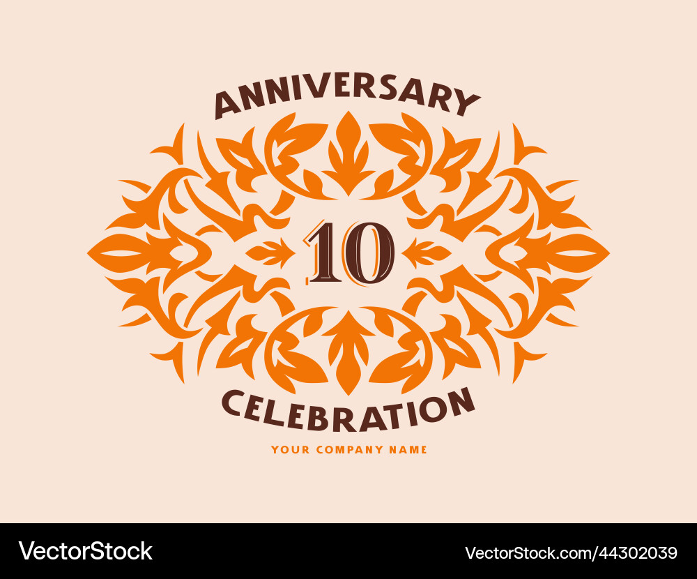 10 years anniversary celebration card Royalty Free Vector