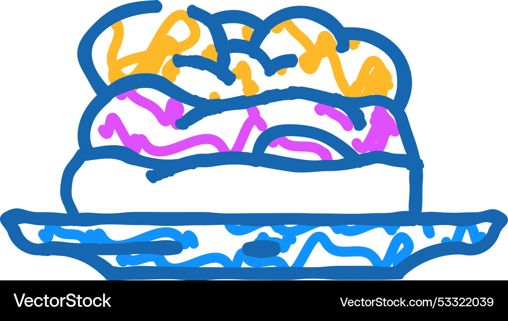 Blueberry crumble food snack icon doodle Vector Image