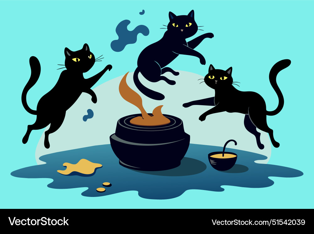 Cats jumping graceful leaps and agile moves Vector Image