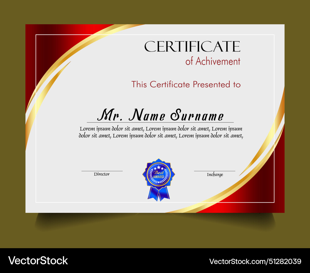 Certificate design Royalty Free Vector Image - VectorStock